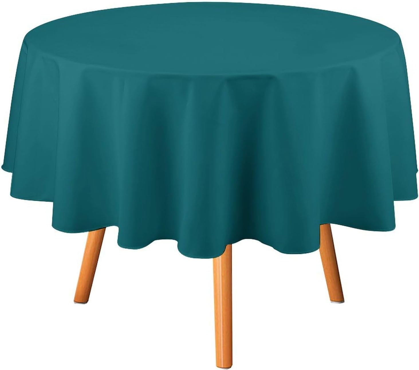 70inch Round Table Cloth, Modern Elegant Solid Dark Teal Tablecloths ...