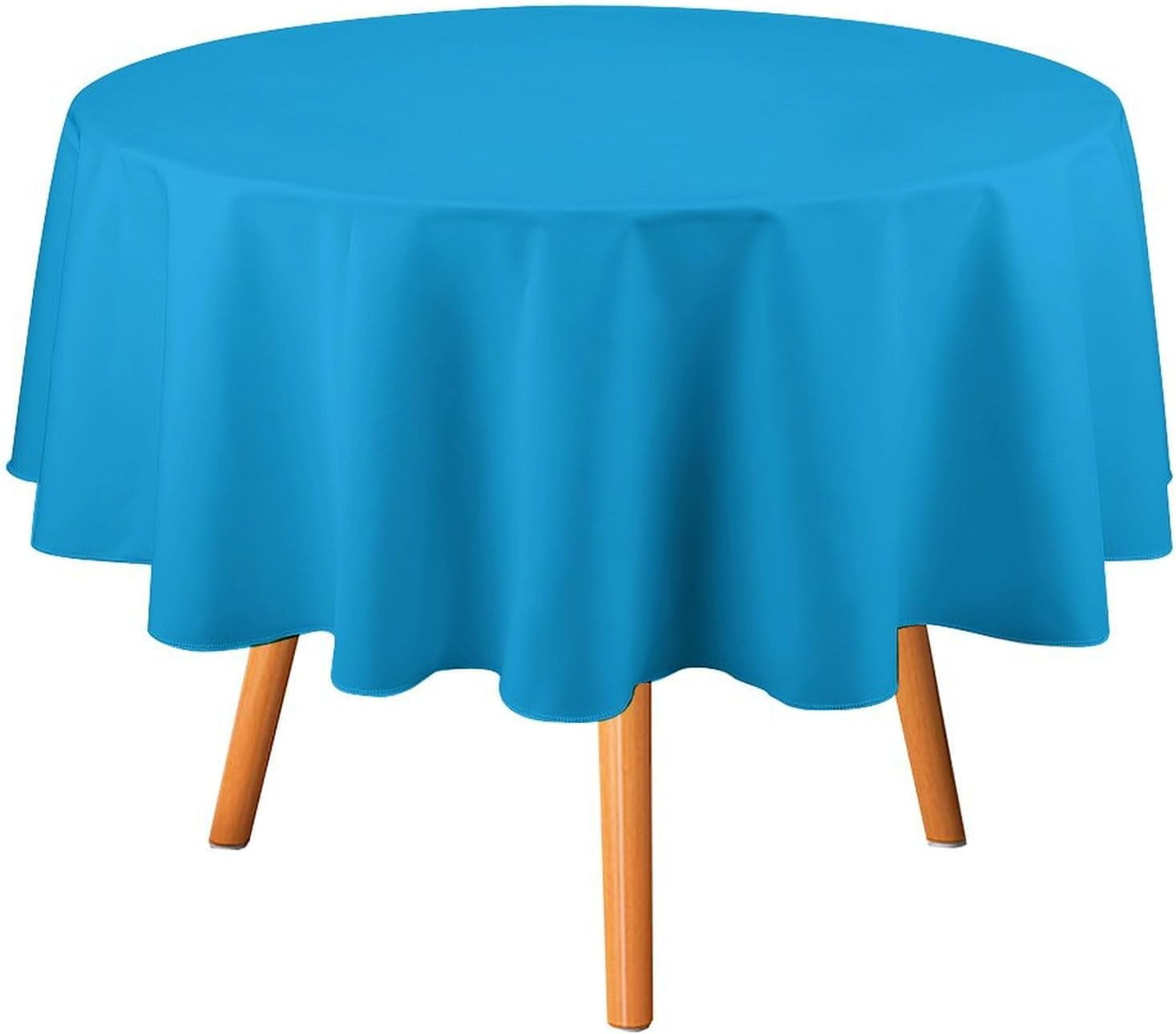 70inch Round Table Cloth, Sky Blue Trend Color Tablecloths Washable ...