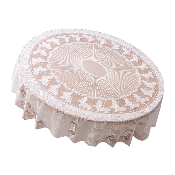 70inch White Round Lace Tablecloth for Wedding Party Decoration ...