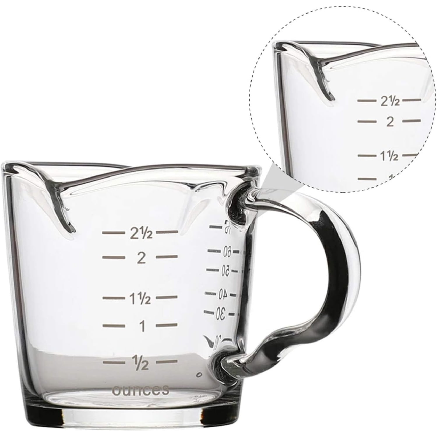 70ml Mini Glass Measuring Cup with handle 2 oz Shot Glass Espresso Jugs ...