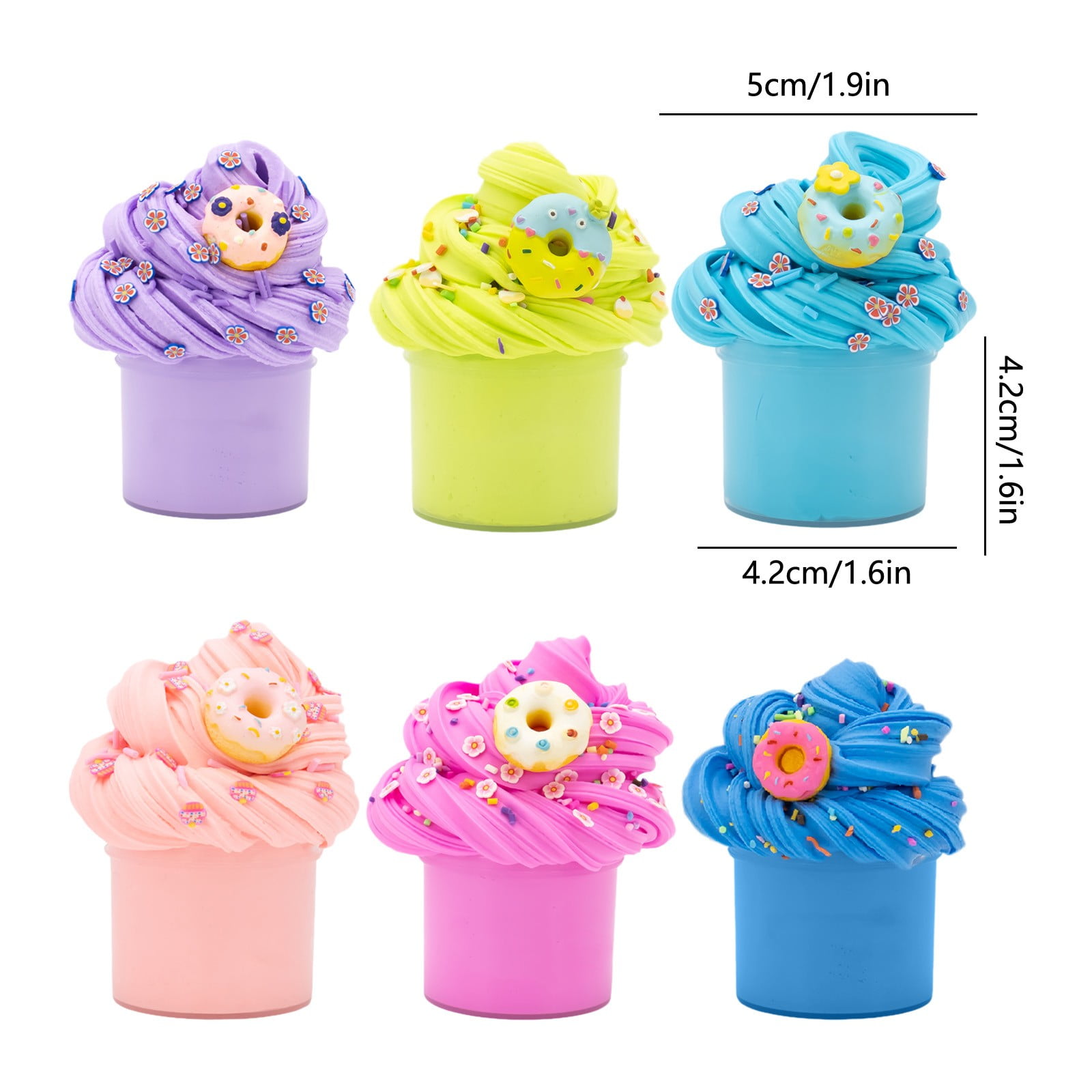 70ml Stretchy Colored Clays Toy Set of 6, Butter Slime DIY Noodles ...