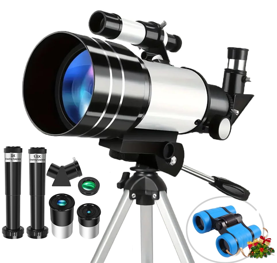 70mm Aperture 300mm Beginner Telescope Set with Kids Binoculars ...