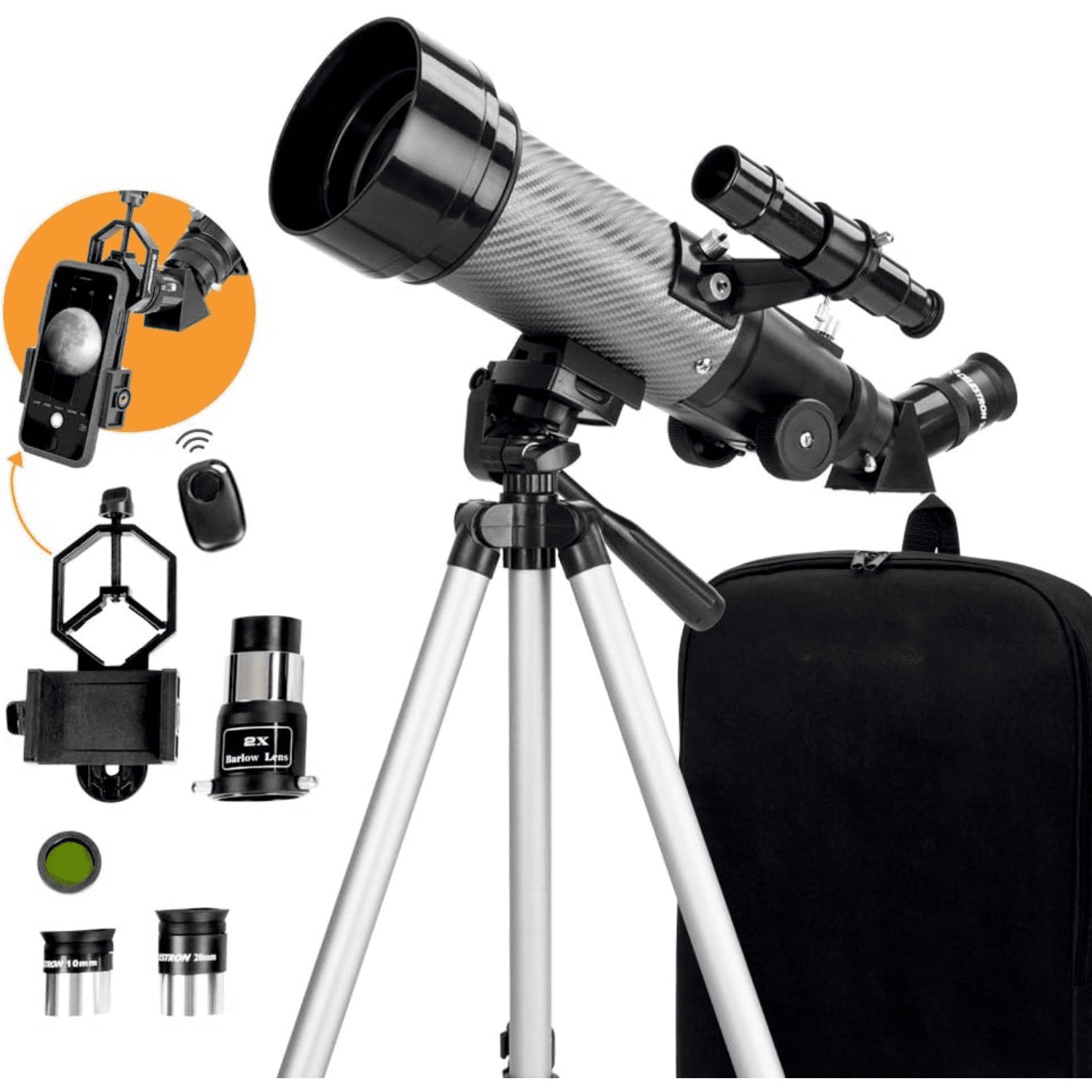 70mm Travel Scope DX - Portable Refractor Telescope - Fully-Coated ...