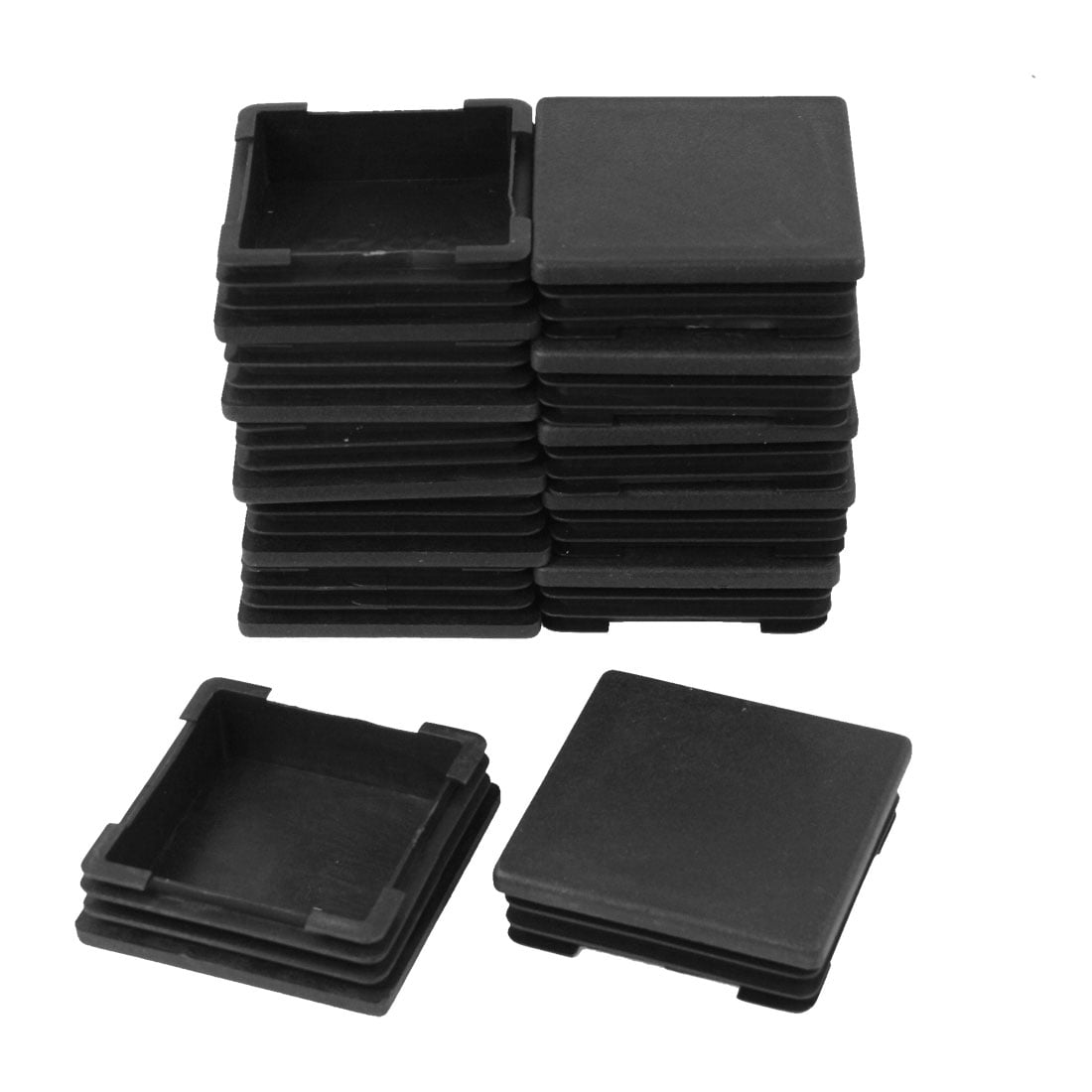 70mm x 70mm Plastic Square Caps Tube Pipe Inserts End Blanking Black 12 ...