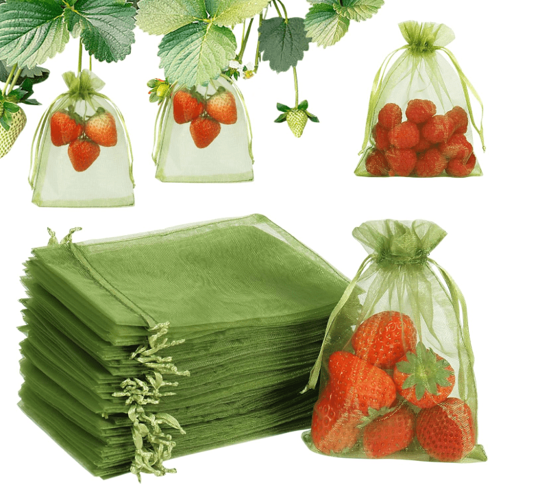 70pcs Fruit Protection Bags 6x8 inch，Mesh Drawstring Netting Cover Bags ...