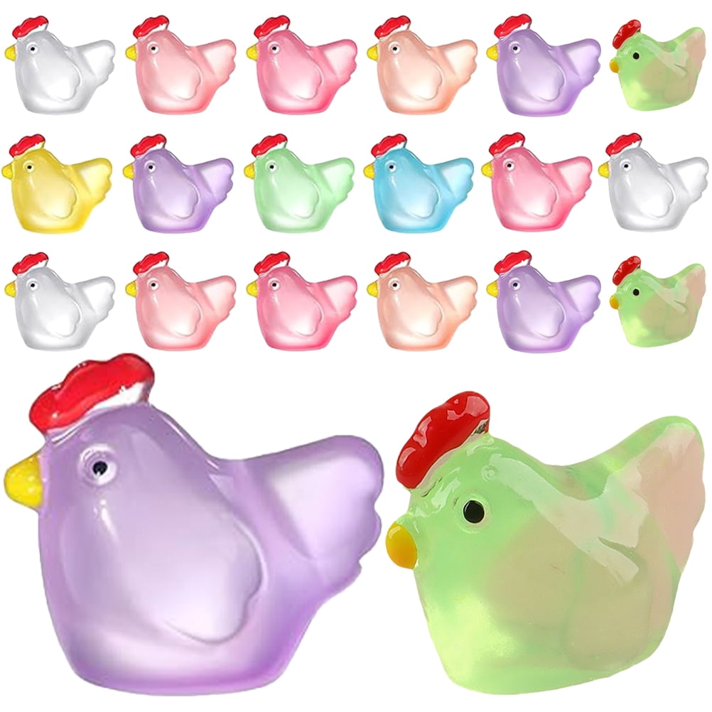 70pcs Miniature Chicken Statues Resin Chick Figurine Cute Animal Mini ...