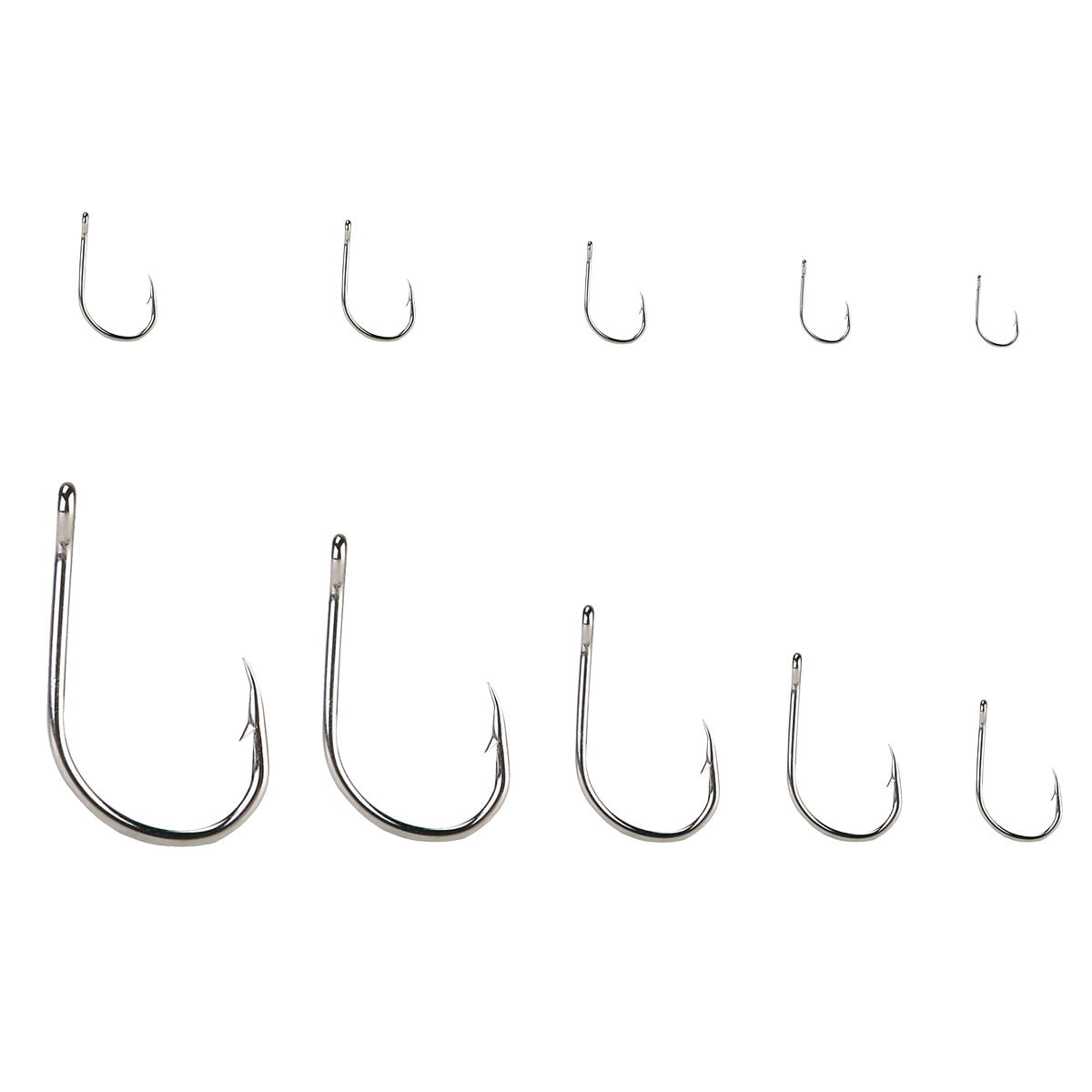 70pcs Size 3-12 Fishing Hooks Fish Hooks Fishhooks (Silver) - Walmart.com