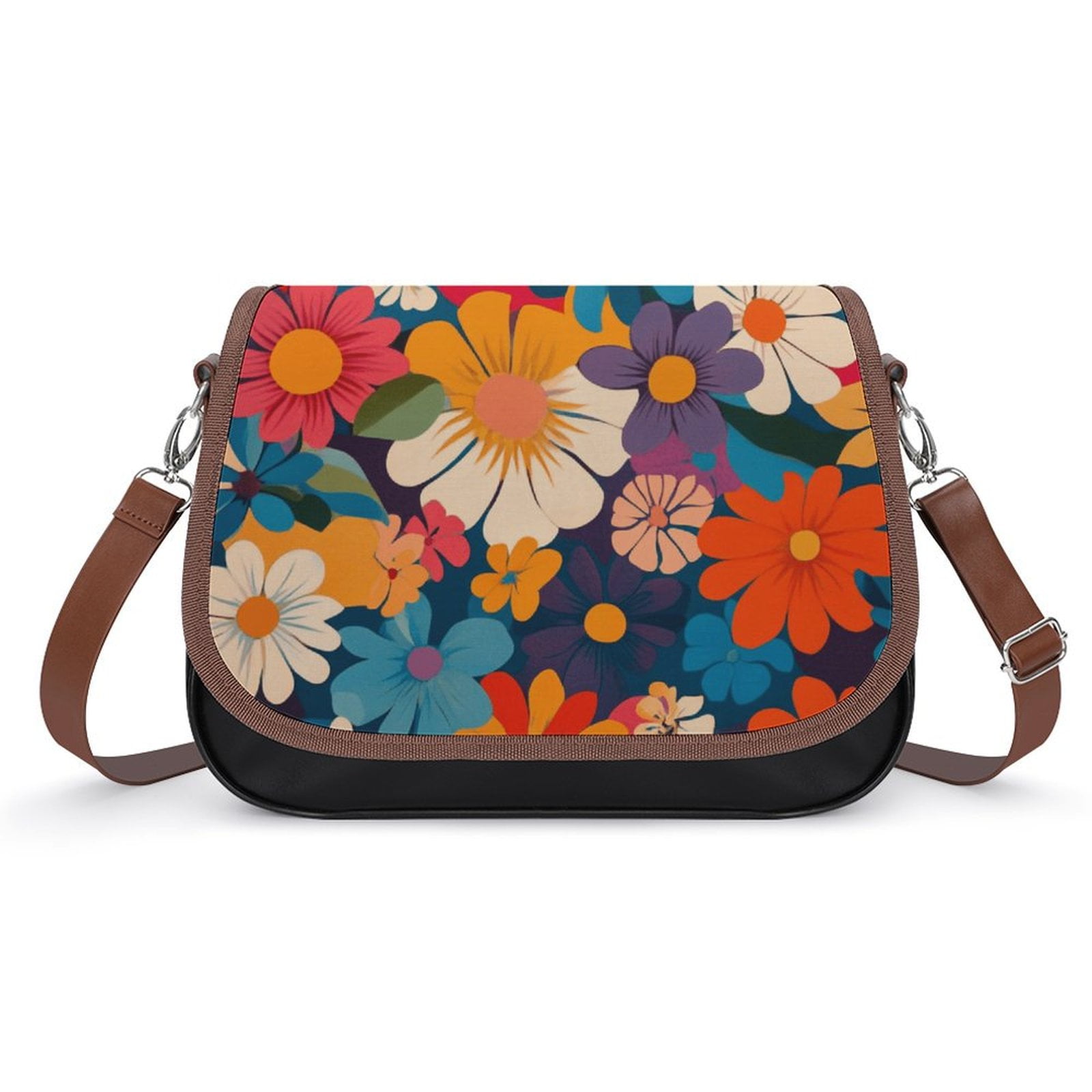 70s 60s Retro Psychedelic Flower Power, Floral Pattern Metal (2 ...