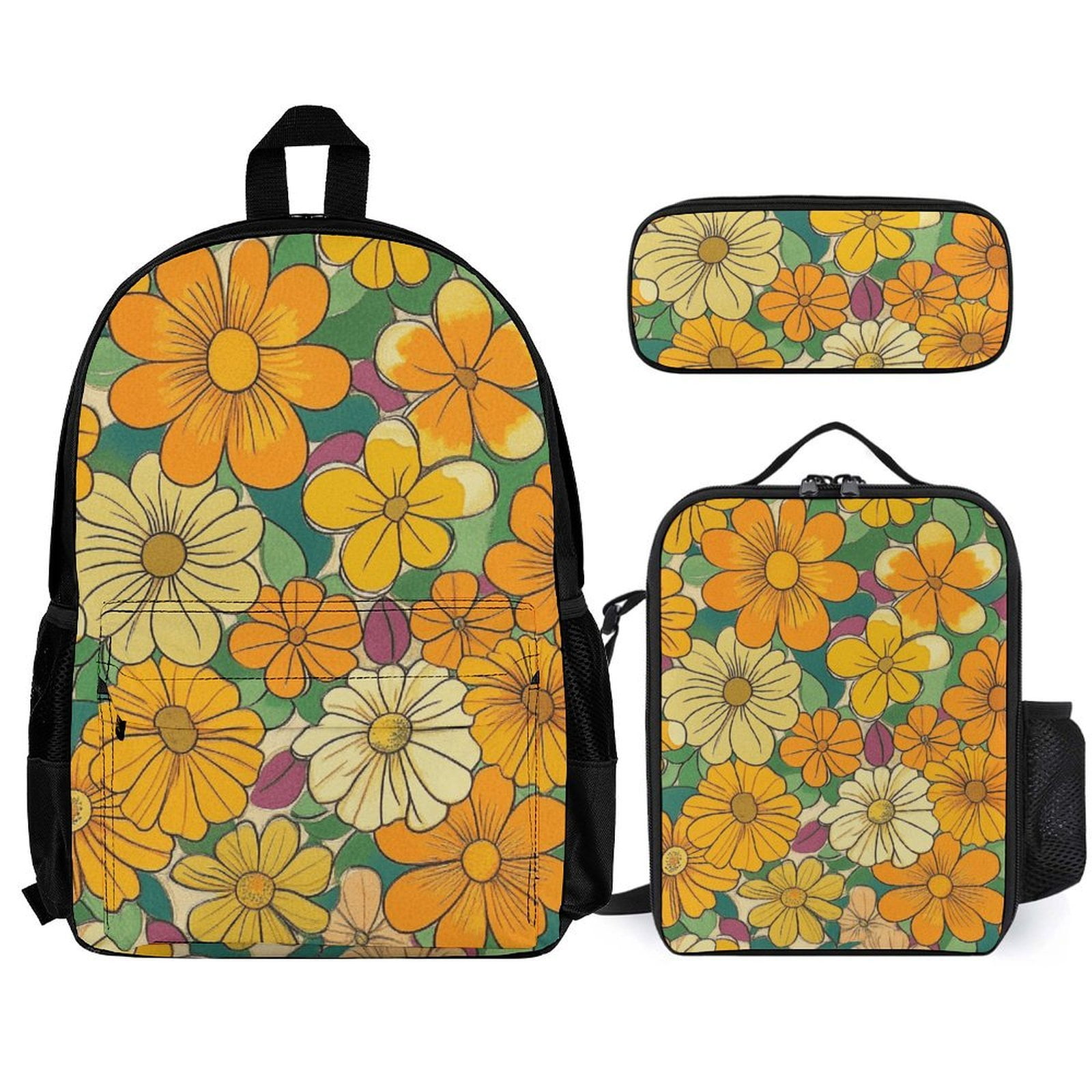 70s 60s Retro Psychedelic Flower Power, Floral Pattern Metal (4) School ...