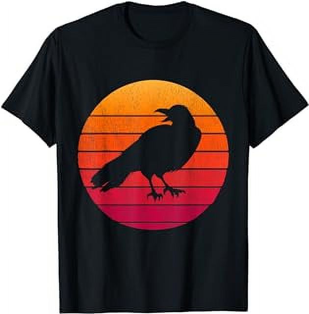 70s 80s Retro Sun Crow Shirt Vintage Raven Tee Bird T-Shirt - Walmart.com