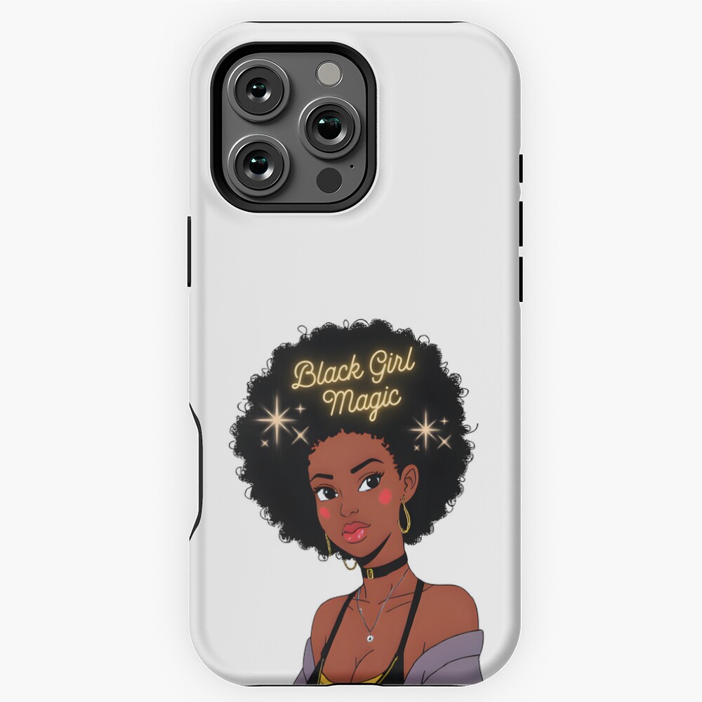 70s Afro Anime Girl Glow Aesthetic Art iPhone Case 11 12 13 14 15 16 17 ...