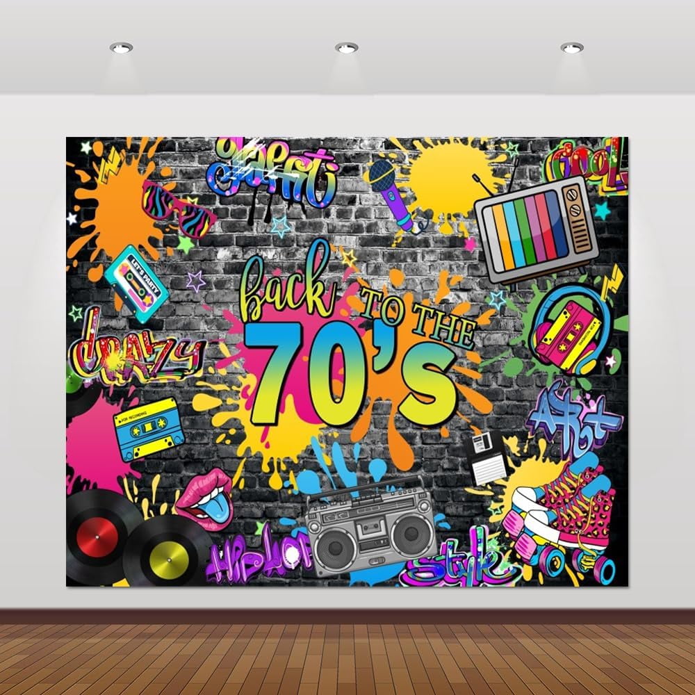 70s Backdrop for Parties Hip Hop Rock Music Disco Birthday Party Photo ...