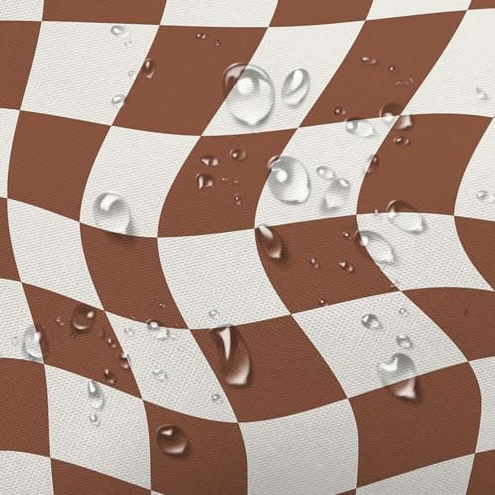 70s Checkerboard Shower Curtain, Cute Grid Checkered Wavy Funky Shower Curtain for Bathroom Set ...