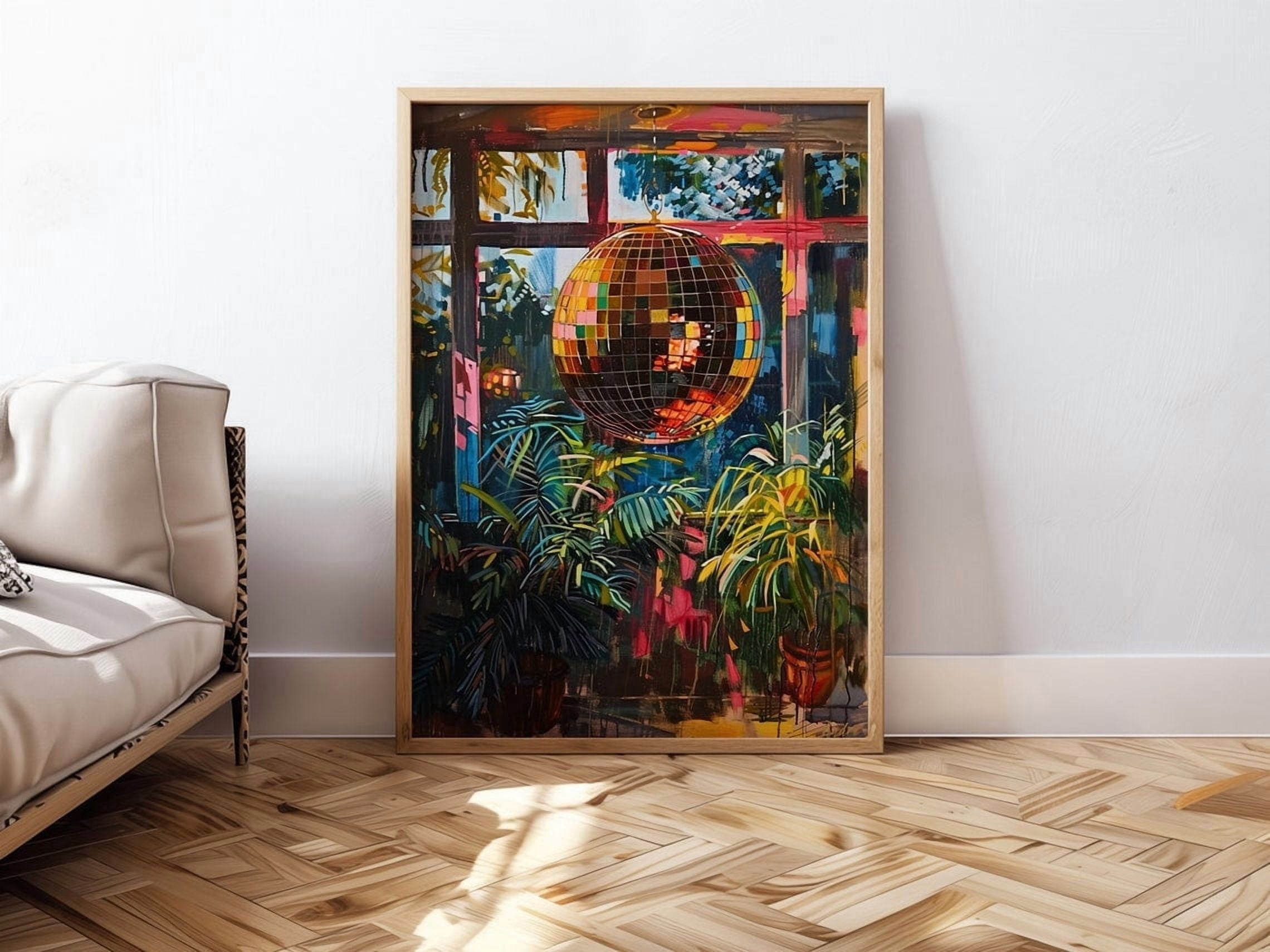 70s Disco Ball Retro Wall Art , Poster Print Only - Walmart.com