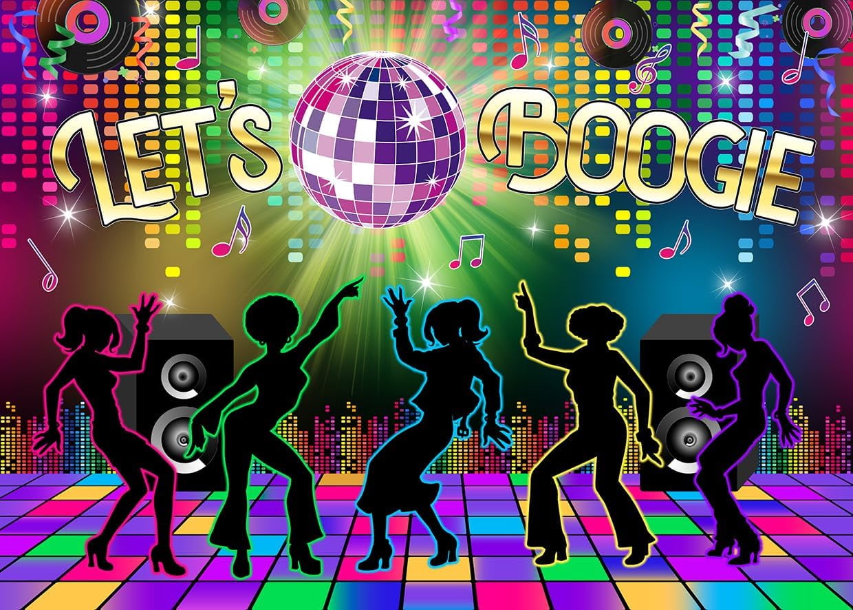70s Disco Decorations Backdrop Lets Boogie Party Decorations Backdrop ...