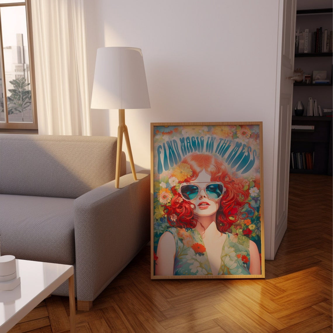 70s Floral Art Retro Hippie Home Decor, Unframed Canvas - Walmart.com