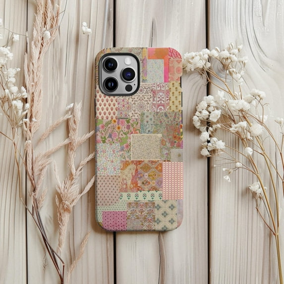 70s Floral Collage Phone Case Retro Geometric Art with iPhone 17 ...