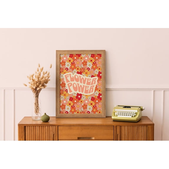 70s Floral Pattern Flower Power Retro Hippie Art, Unframed Paper Poster ...