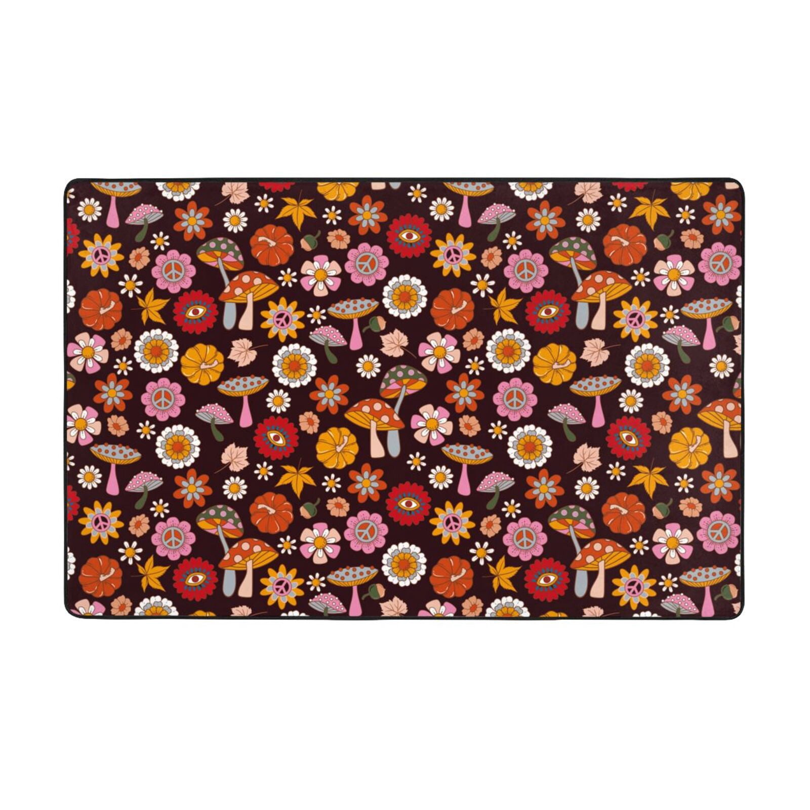 70s Groovy Hippie Retro Universal Door Mat Indoor Entrance, 60×39 Non ...