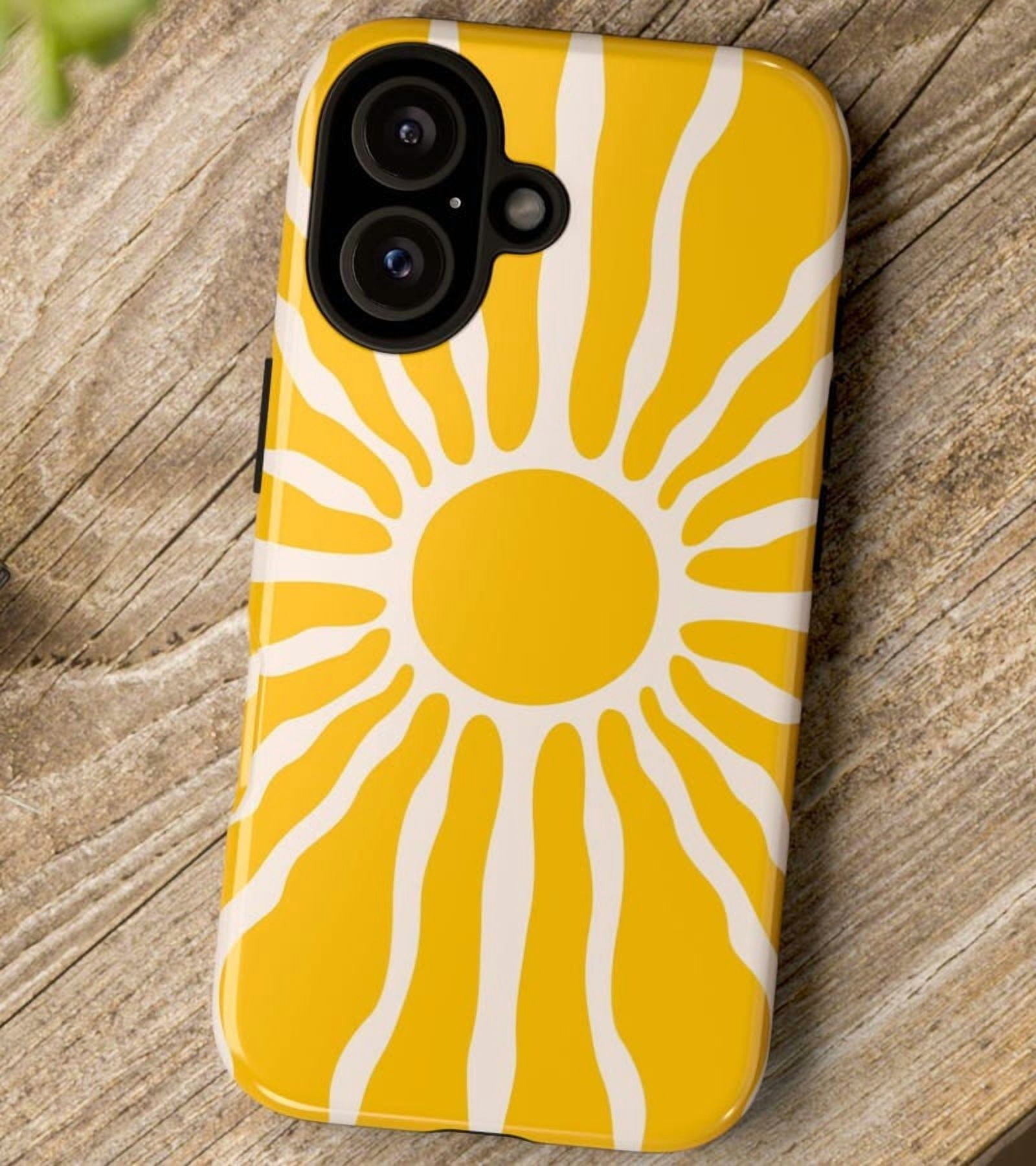 70s Hippie Boho Retro Yellow Sun Style Heavy-Duty Protective Case for ...