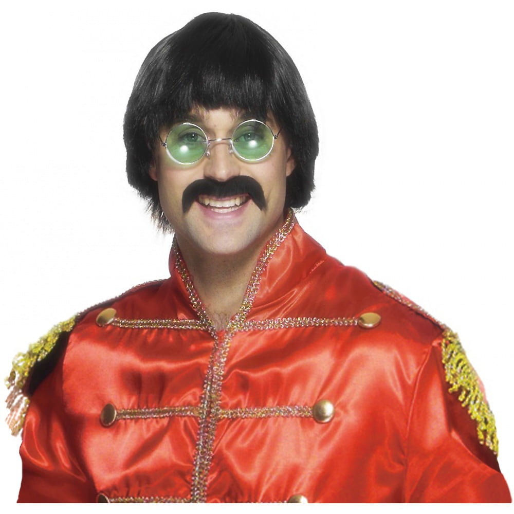 70s Mersey Wig Tash Adult Black Mens Wigs One Size Male Fancy Dress ...