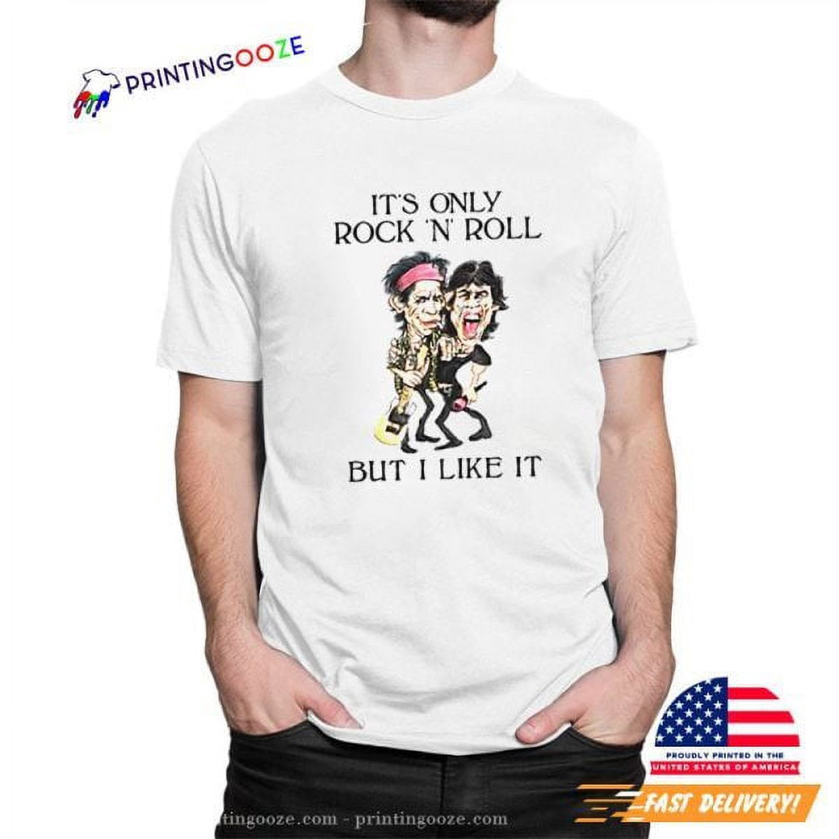70s Mick Jagger And Keith Richards Only Rock N Roll Tee - Walmart.com
