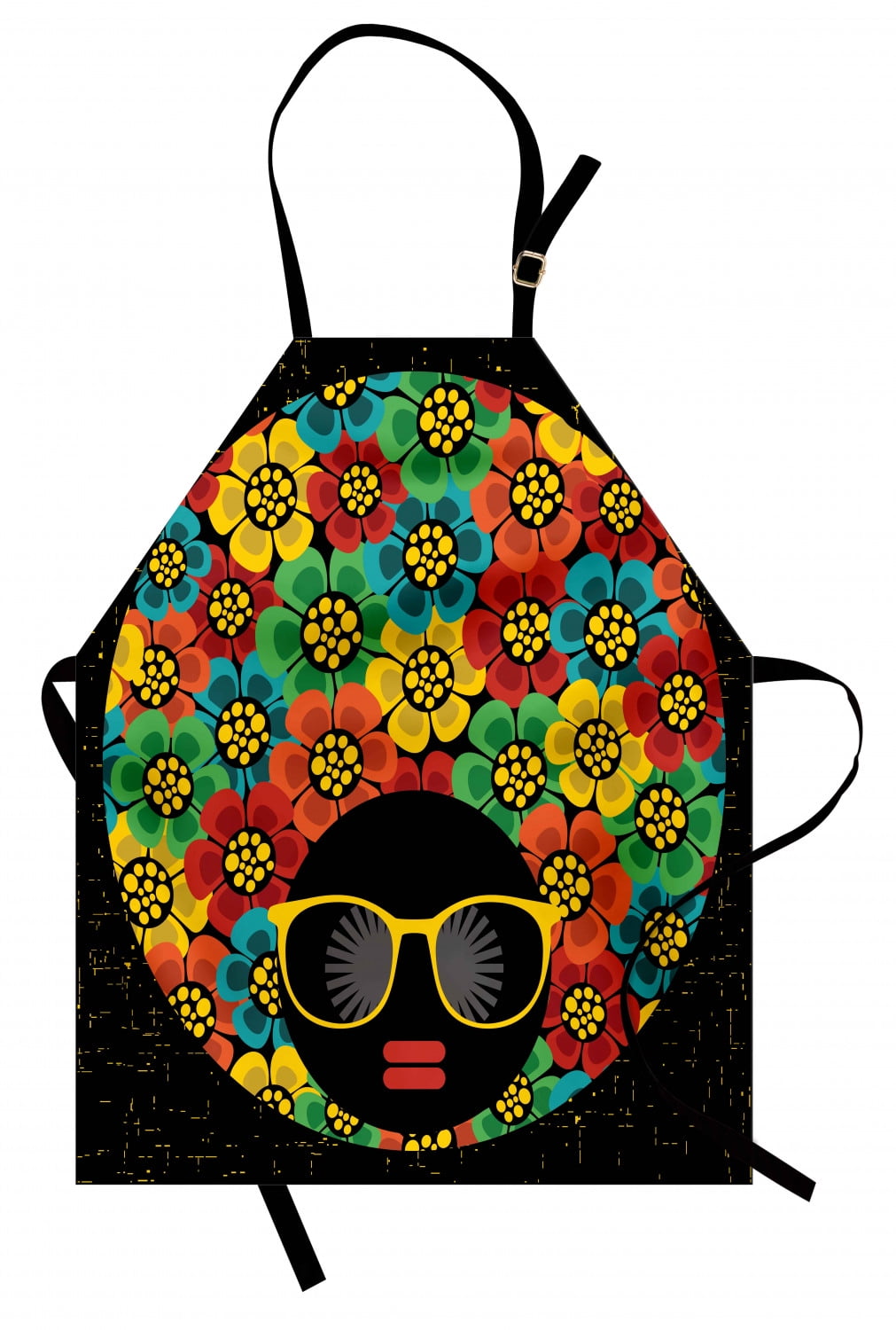 70s Party Apron Abstract Woman Portrait Hair Style with Colorful ...