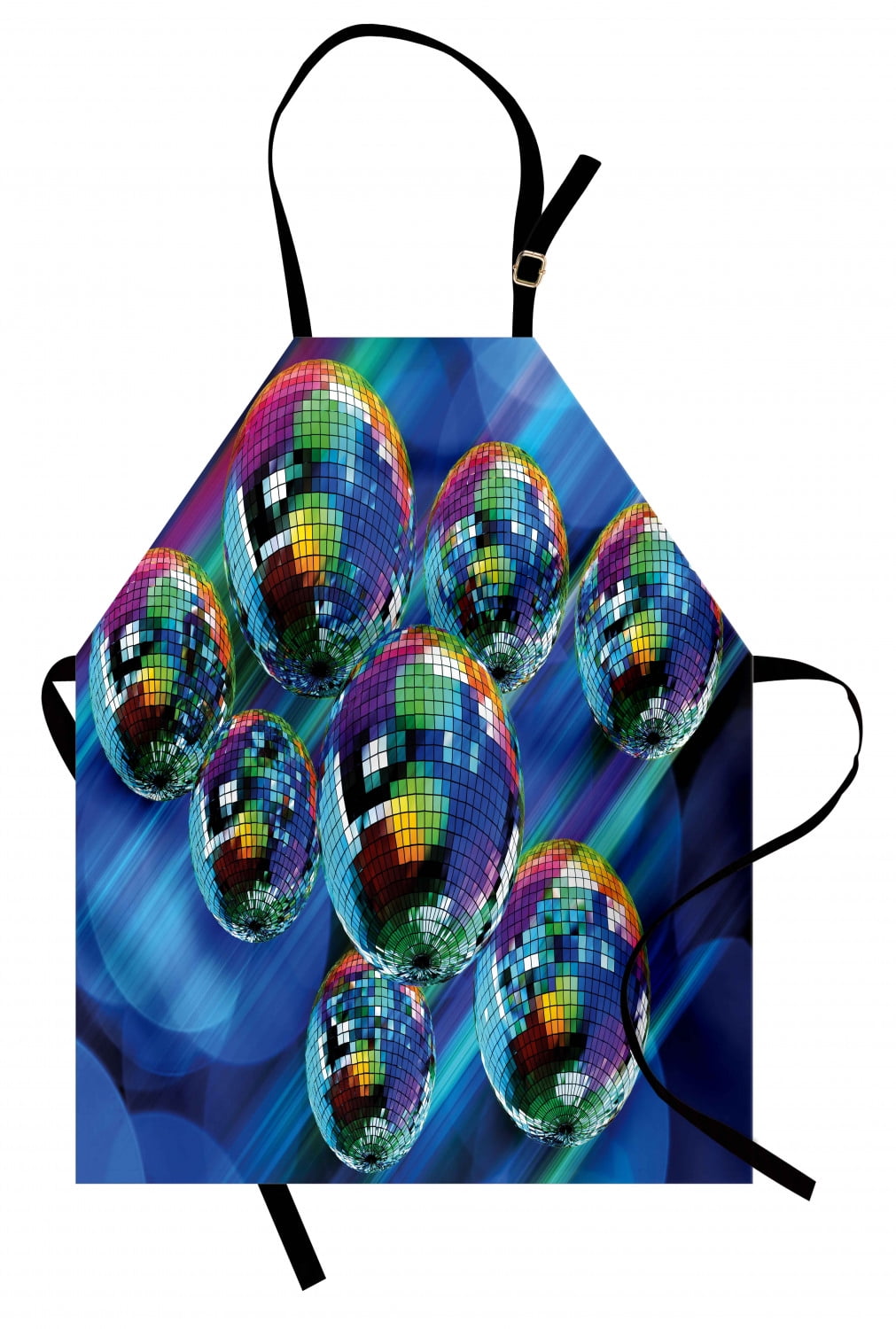 70s Party Apron Colorful and Funky Vibrant Disco Balls in Abstract ...