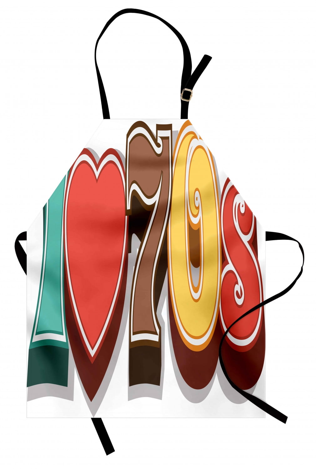 70s Party Apron Cute Stylish I Love Seventies Theme Pastel Colored ...