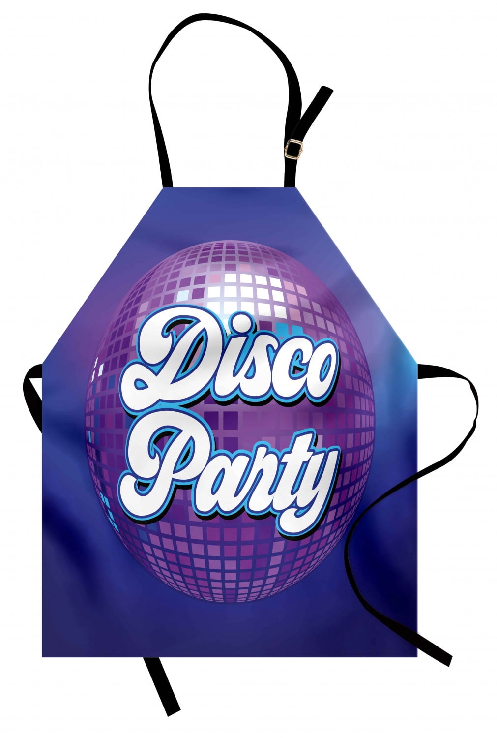70s Party Apron Retro Lettering on Disco Ball Night Club Theme Dance ...