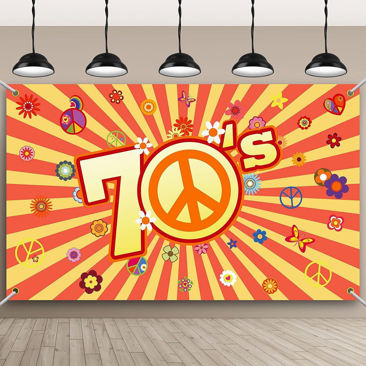 70s Party Backdrop Back to 70s Backdrop Hippie Groovy Party Decorations ...