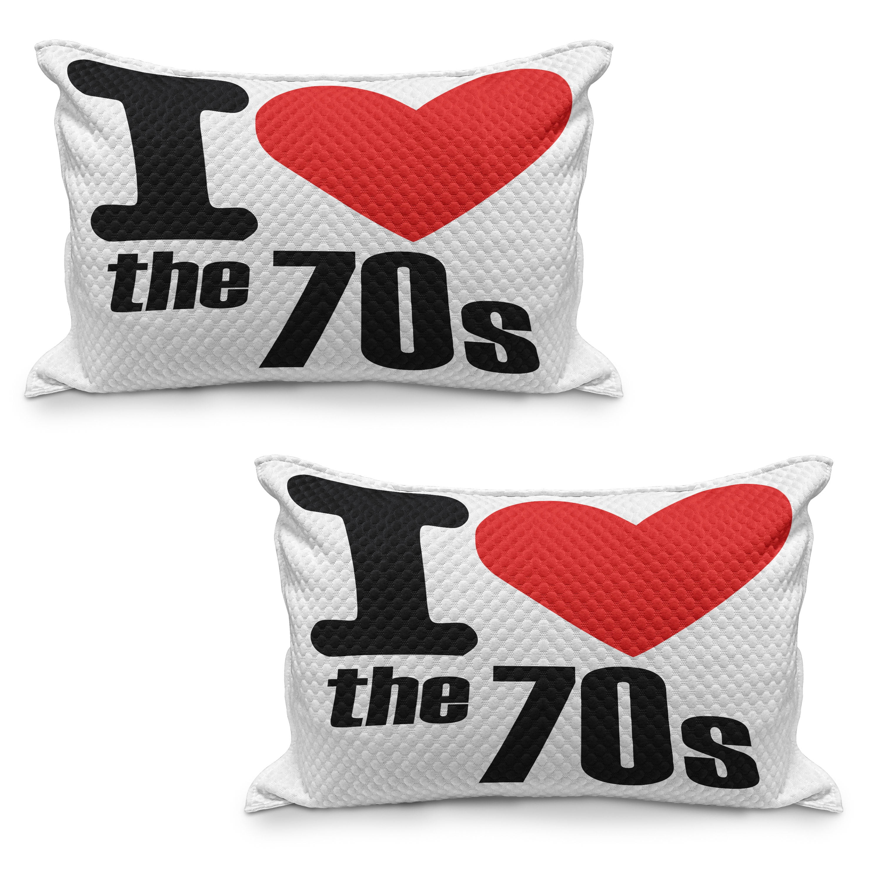 70s Party Quilted Pillowcover Set of 2, I Love the 70s Pictogram Party ...