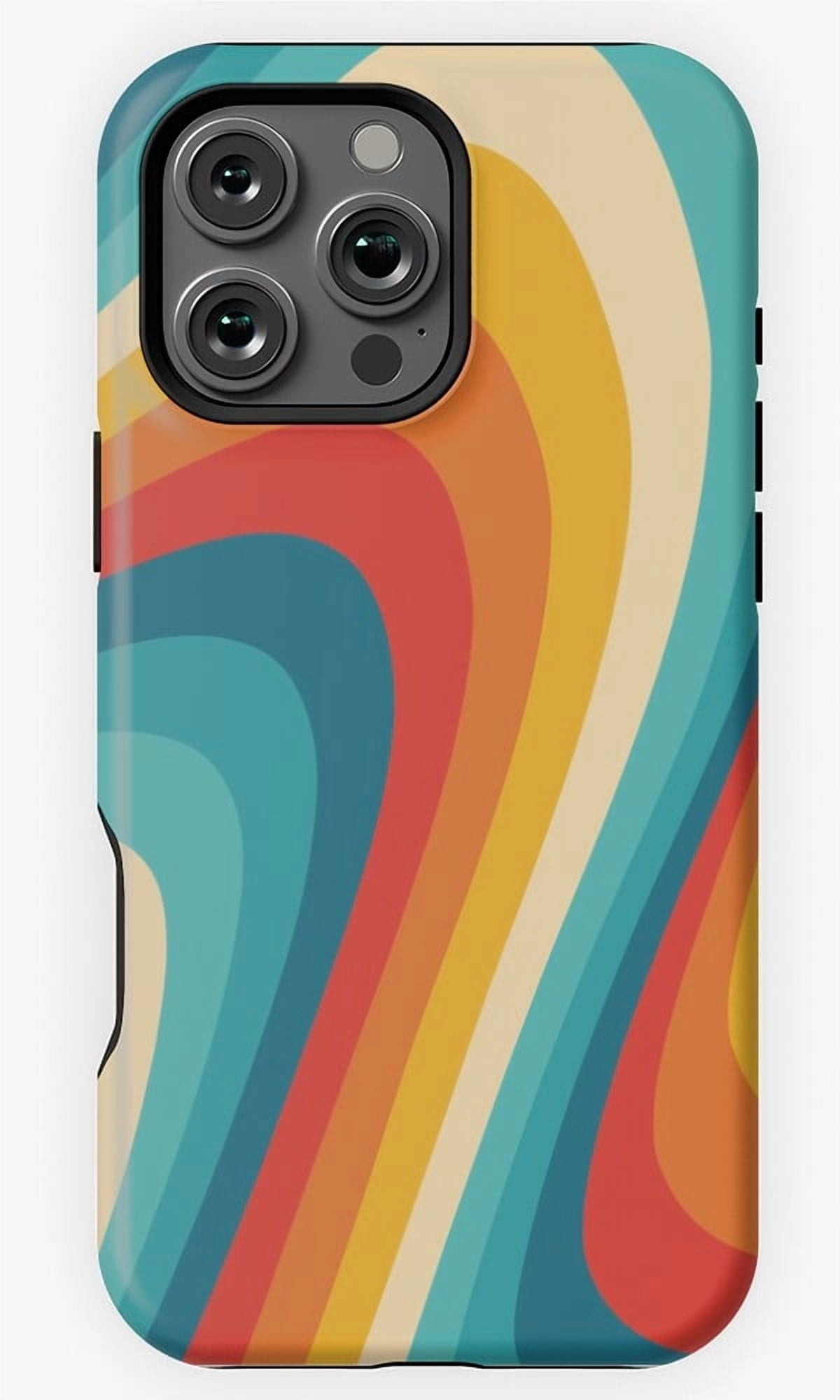70s Retro Colorful Groovy Pattern Phone Case Compatible with iPhone 11 to 16 Pro Max - Walmart.com