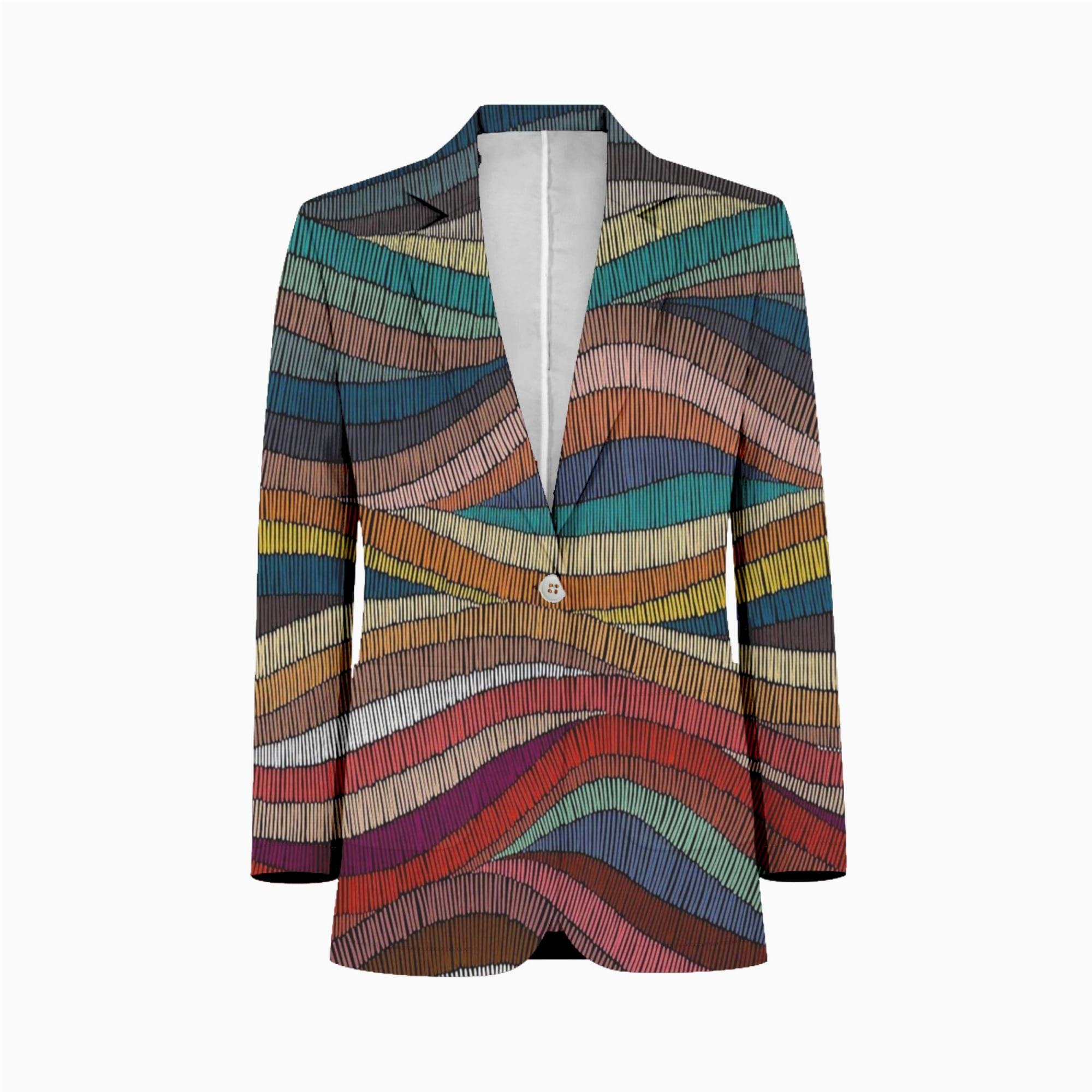 70s Retro Colorful Wavy Mens Suits Shawl Collar Slim Fit Suit Mens ...