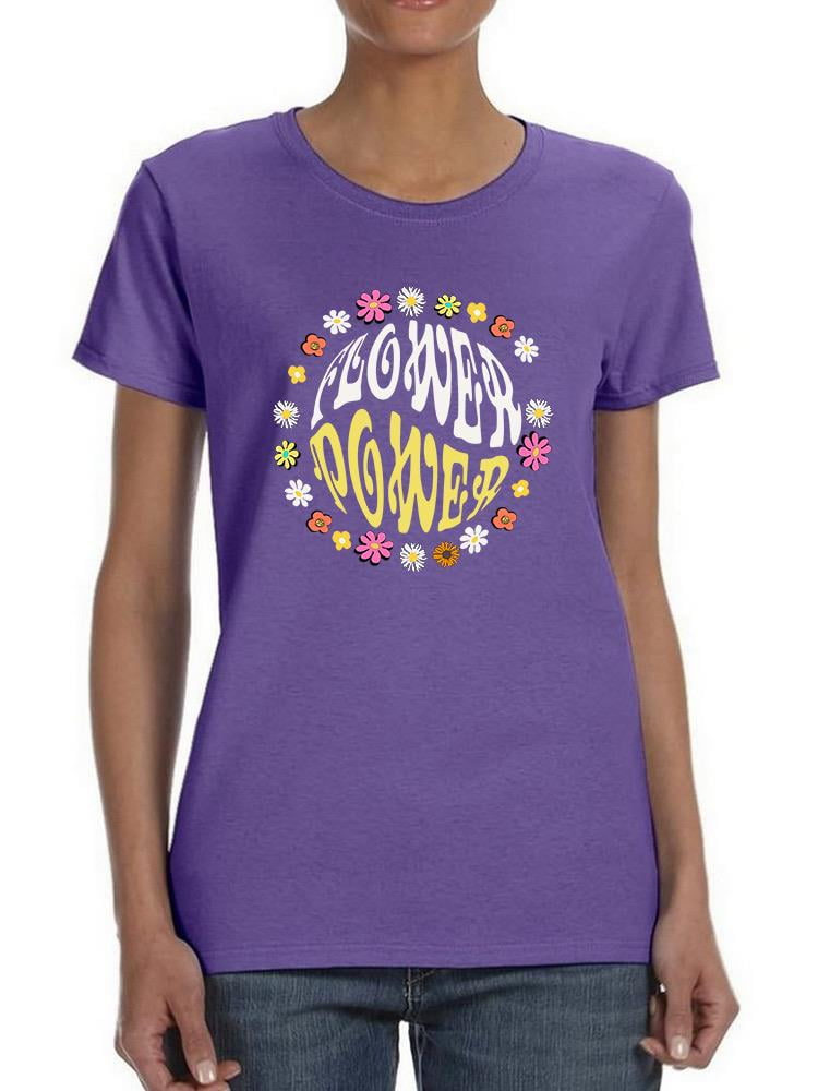 70s Retro Flower Power Shaped T-Shirt Women -Image by Shutterstock ...