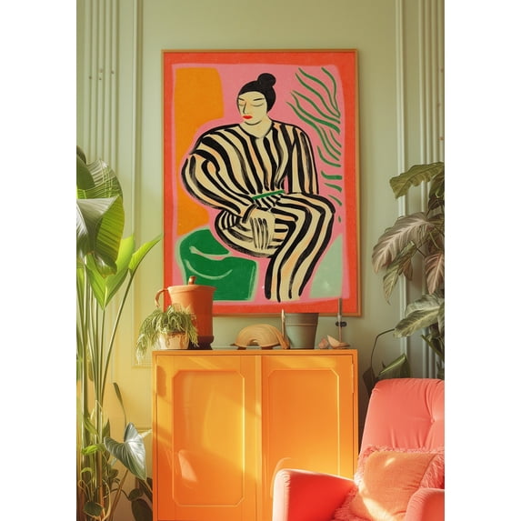70s Retro Orange Wall Art, Unframed Canvas 8x10in - Walmart.com