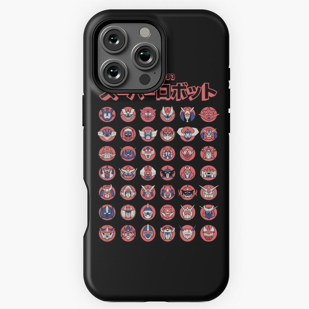 70s Retro Robot Vintage Mecha Anime Art iPhone Case 11 12 13 14 15 16 ...