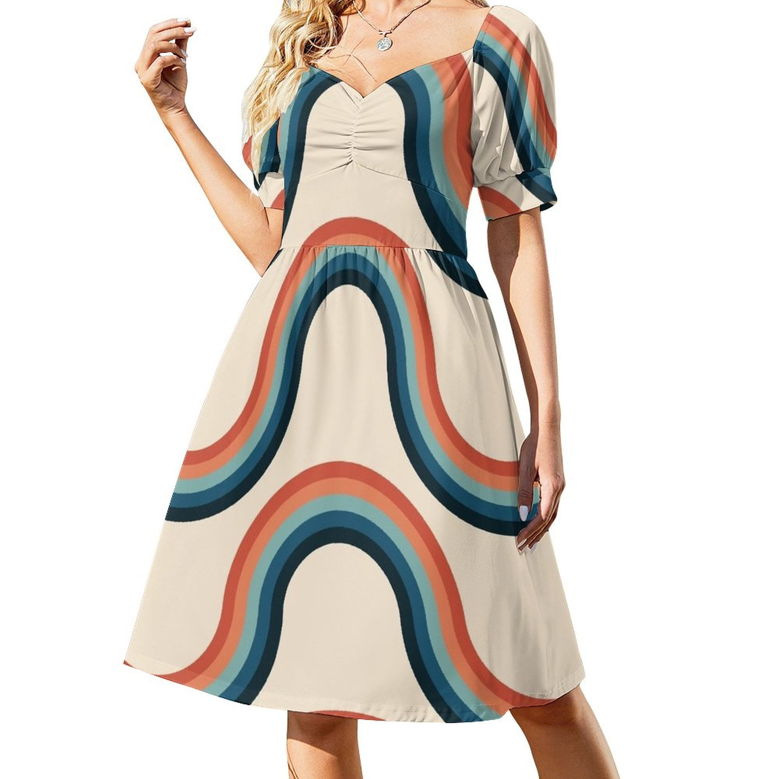 70s Retro Style Stripes Sleeveless Dress clothing women summer 2024 ...