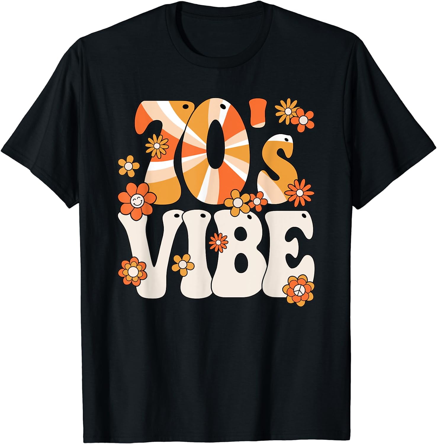 70s Vibe 70s Costume Peace Groovy Hippie 70's Theme Party T-Shirt Black ...