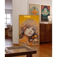 70s Woman Portrait Art Print, Retro Floral Wall Decor, Vintage Style ...