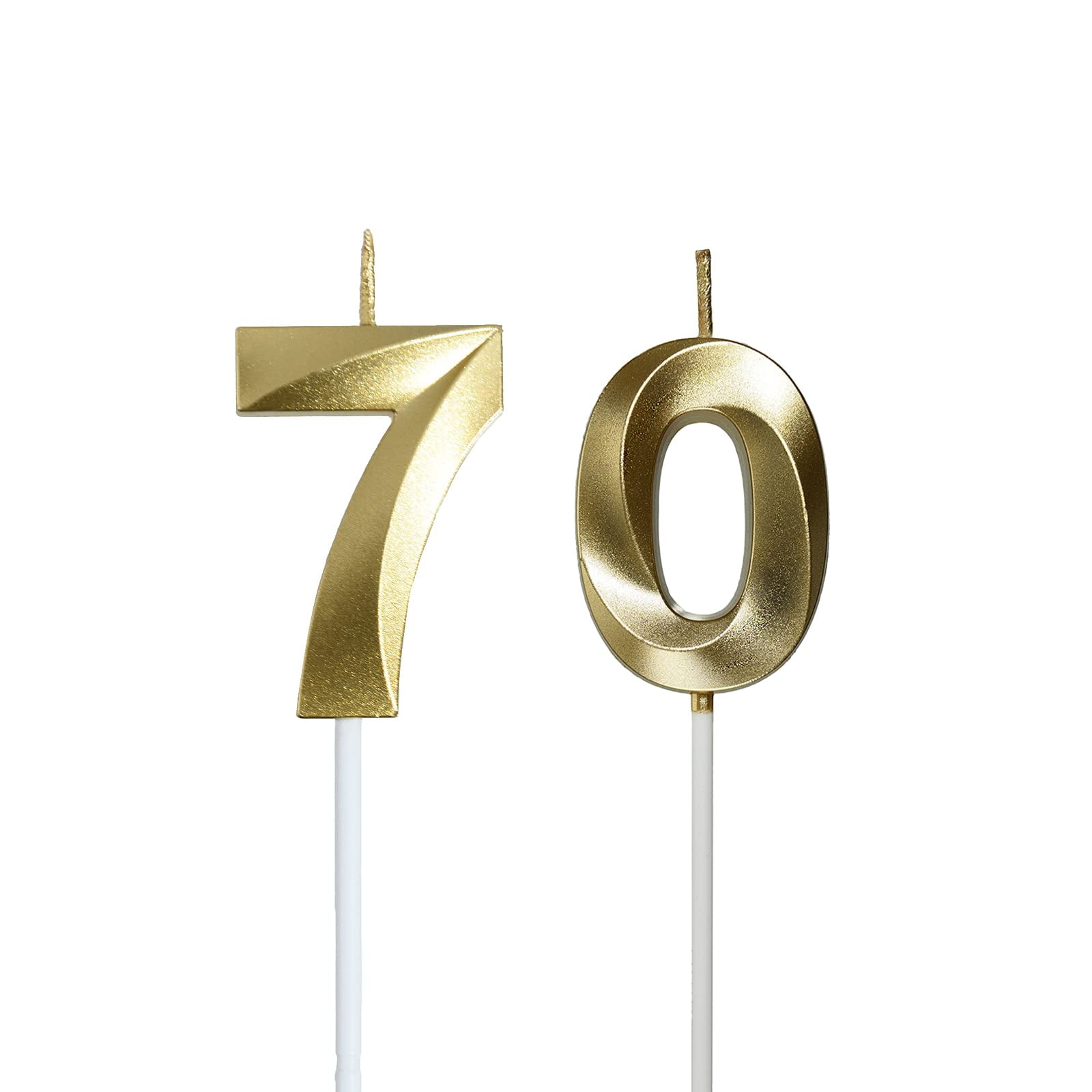 70th Birthday Candles,Gold Number 70 Cake Toppers,70th Birthday ...
