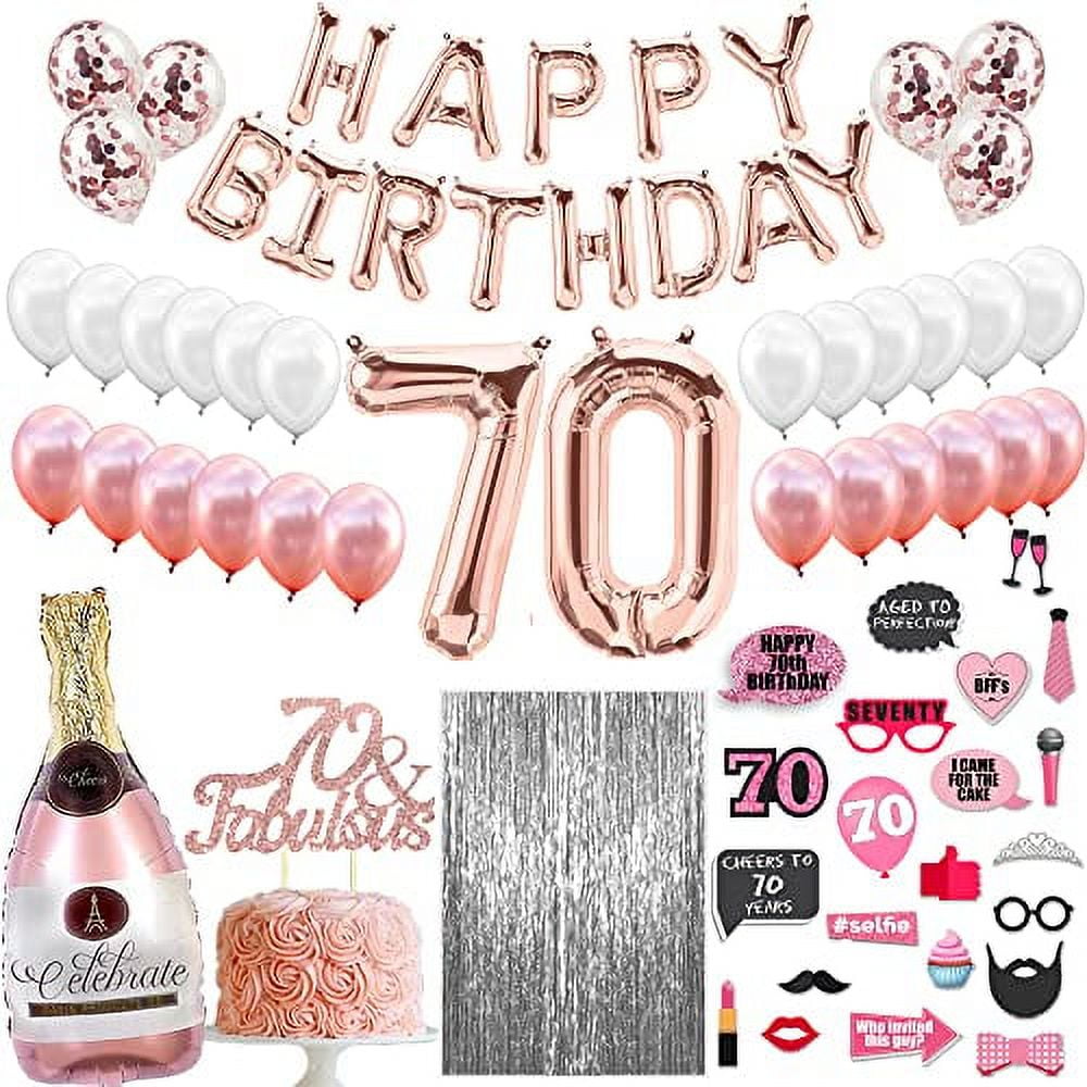 70th Birthday Decoration Rose Gold, 70 Party Supplies Decoration, 70th ...