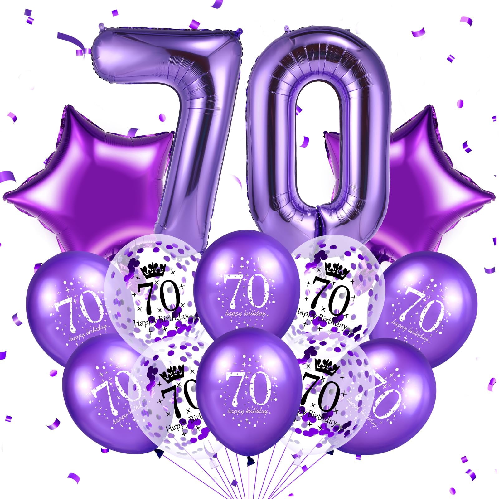 70th Birthday Decorations - 40 Inch ZLK1 Large Number 70 Balloons, Star ...