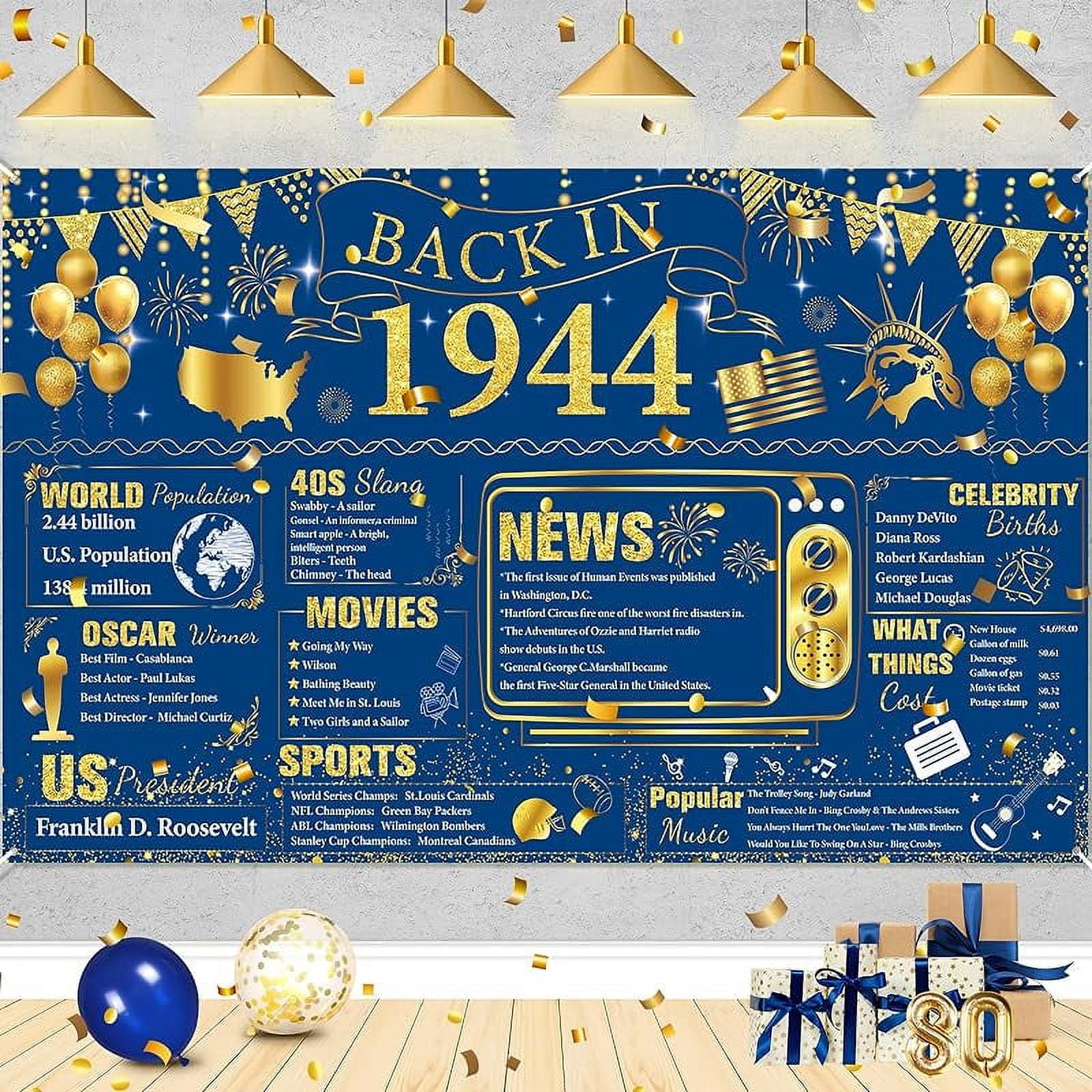 70th Birthday Decorations Black Gold Back in 1954 Vintage Banner for ...