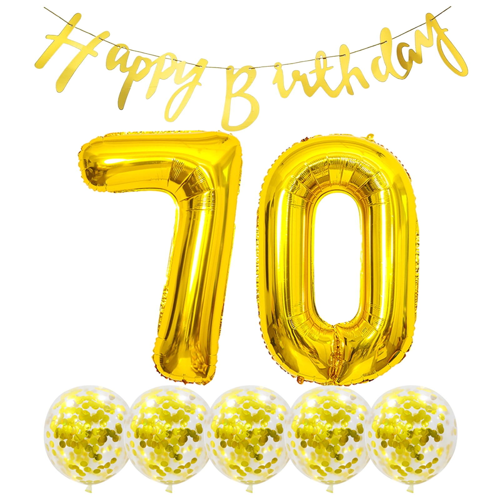 70th Birthday Decorations for Girl Gold Double Digits Birthday Party ...