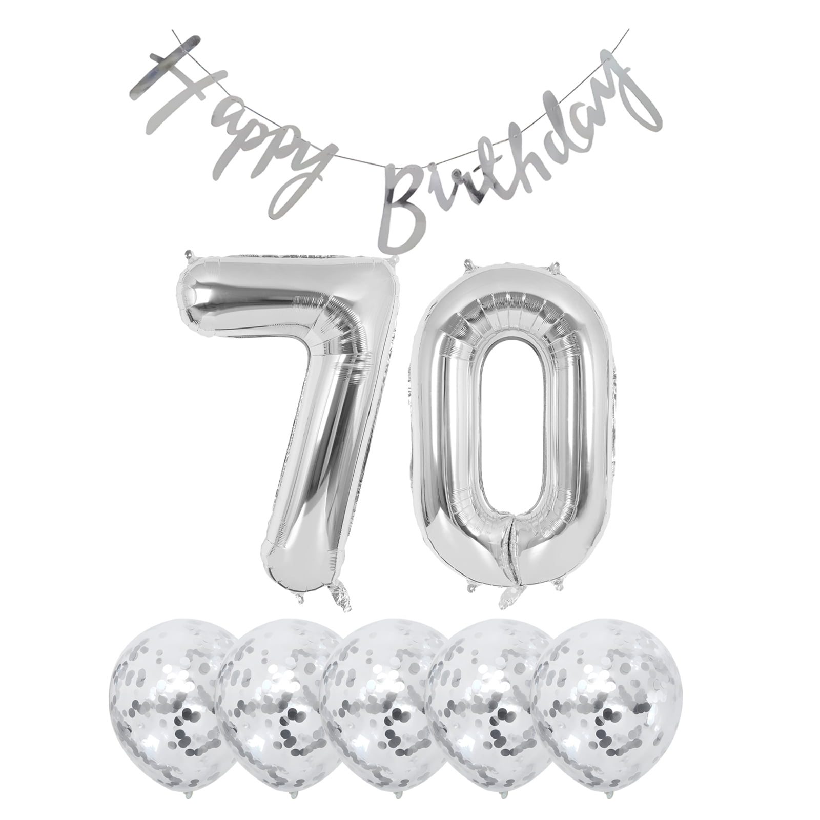 70th Birthday Decorations for Girl Silver Double Digits Birthday Party ...