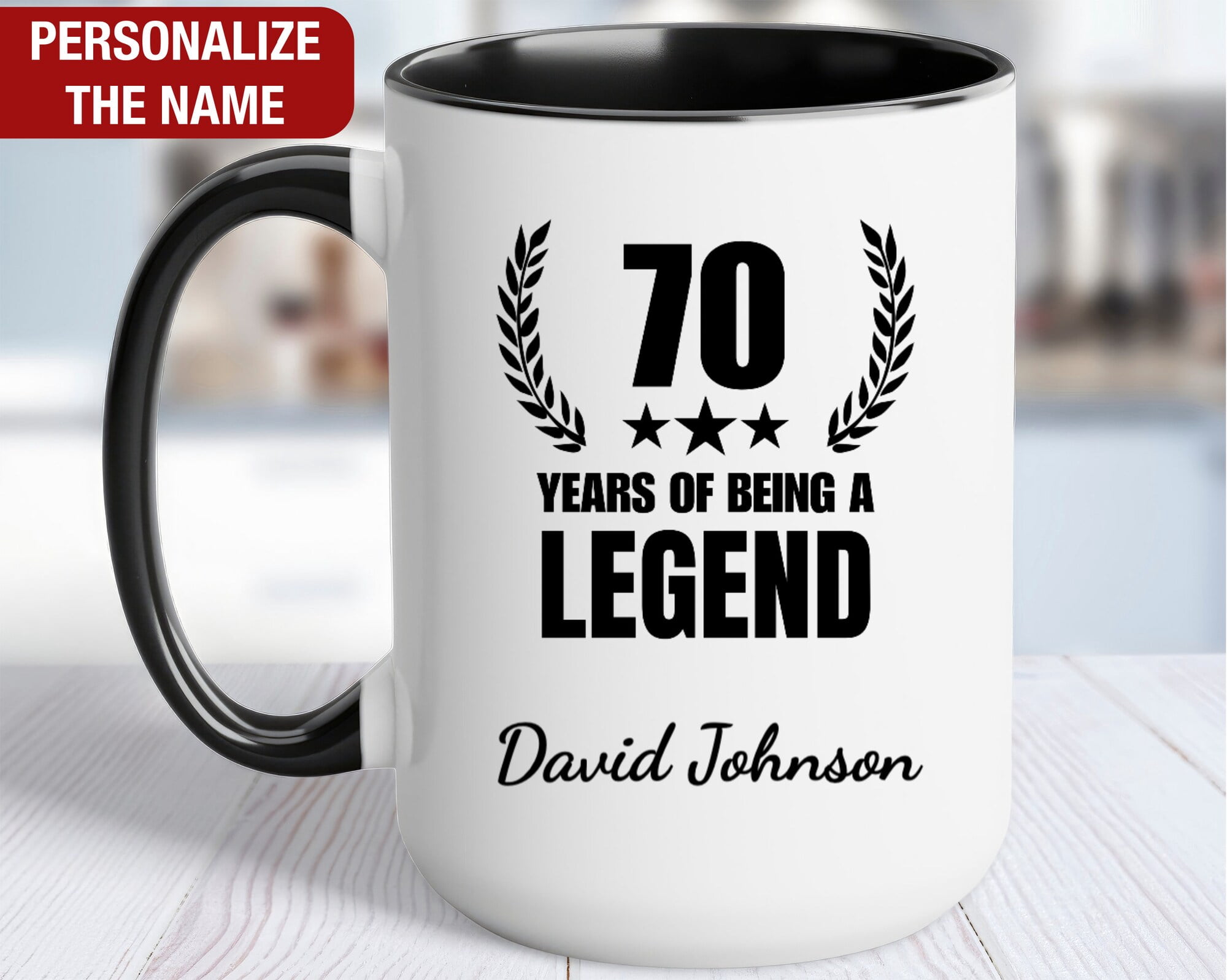70th Birthday Gift Personalized Mug 70 Years of Being a Legend Gift for ...