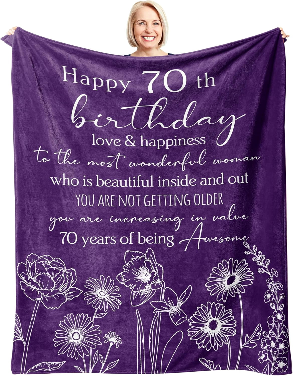 70th Birthday Gifts for Women Blanket 50''''x60'''', 70th Birthday ...