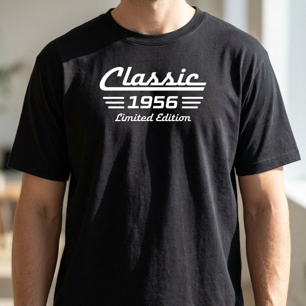 70th Birthday Shirt Born in 1956, Classic Car Limited Edition Cotton ...