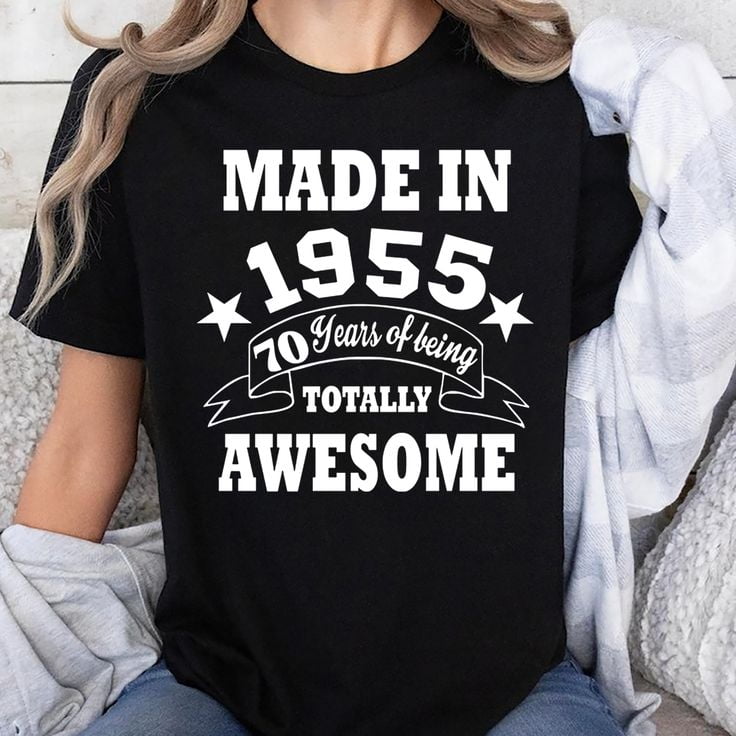 70th Birthday T-Shirt Made in 1955 70 Years old Tee Shirt, Sizes S-5XL ...